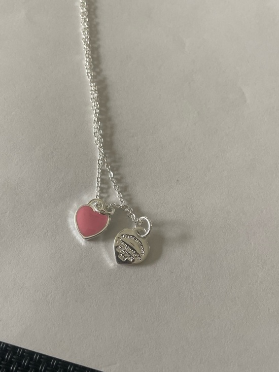 Tiffany & Co. | Jewelry | Tiffany Co Pink Heart Pendant Necklace With ...
